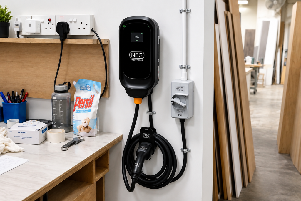 NEG EV Charger Installation for Commercial Workshop - QuickCharge.sg